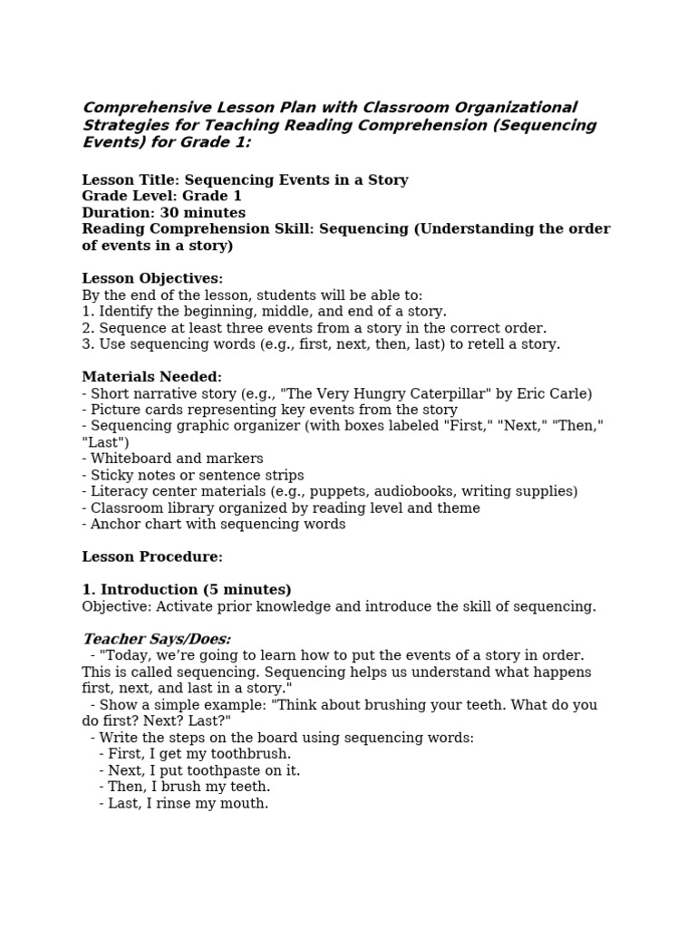 ECE 010 - DETAILED LESSON PLAN | PDF | Reading Comprehension ...