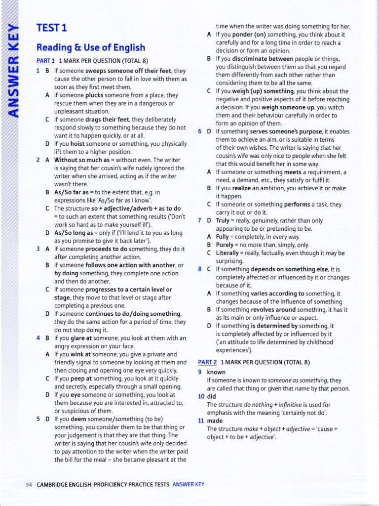Cambridge English Proficiency Test Guide | PDF | Verb | Linguistic Typology