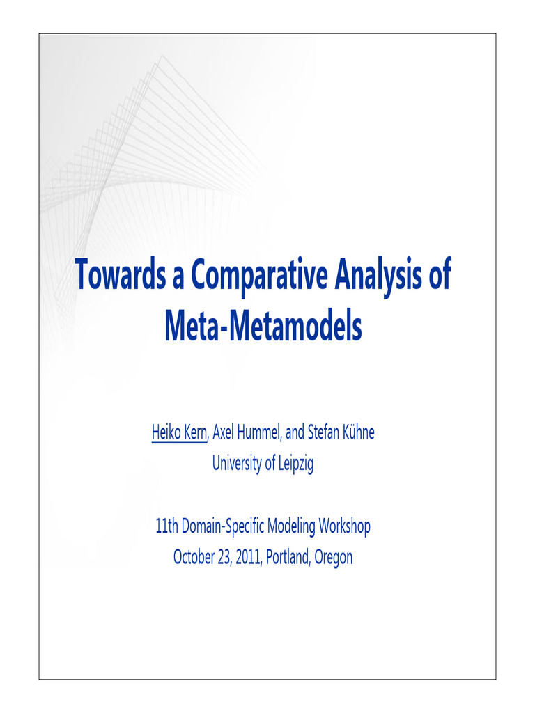 Towards A Comparative Analysis of Meta Metamodels 2lelai7mnk | PDF ...