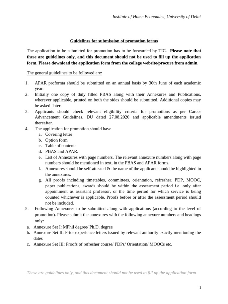 Promotion Application Guidelines for Faculty | PDF | Thesis | Postgraduate Education