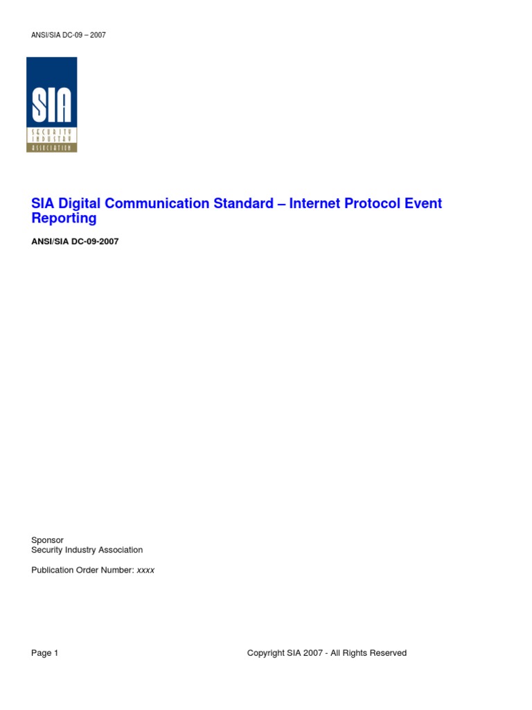 sia dc 09 | Internet Protocol Suite | Transmission Control Protocol