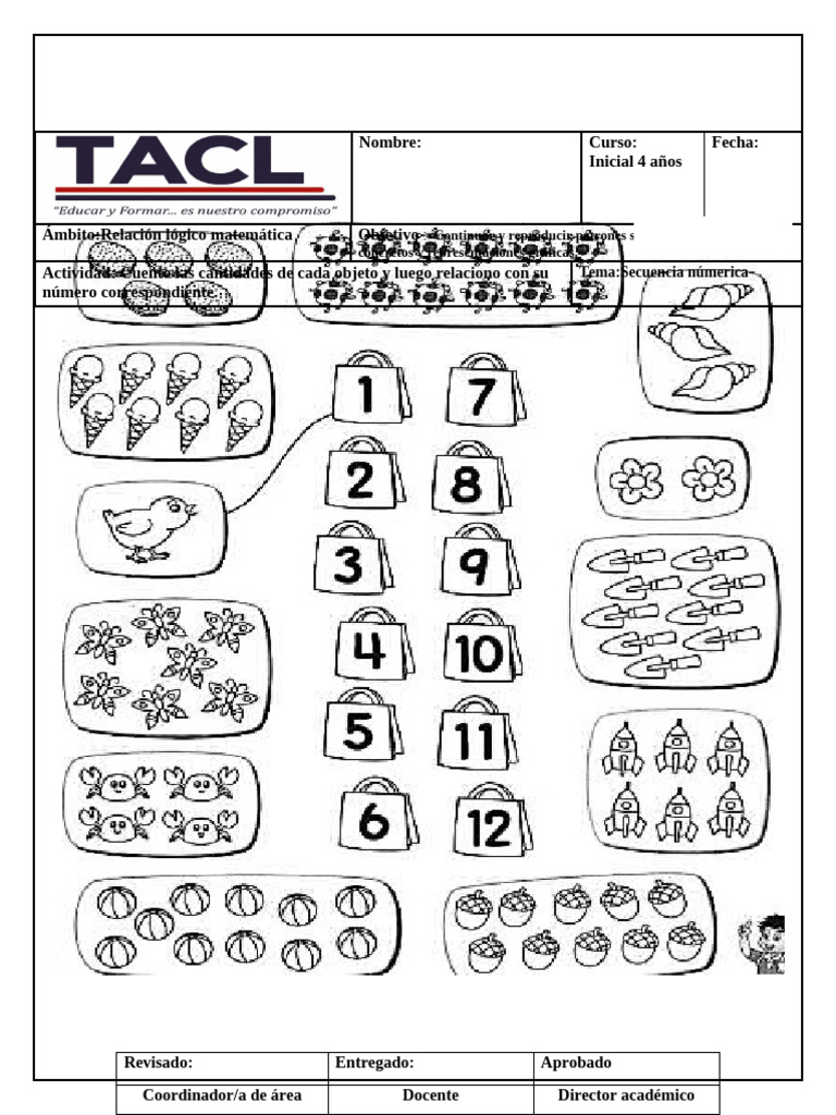 HOJA DE TRABAJO VERTICAL TACL Planificación 15 | PDF