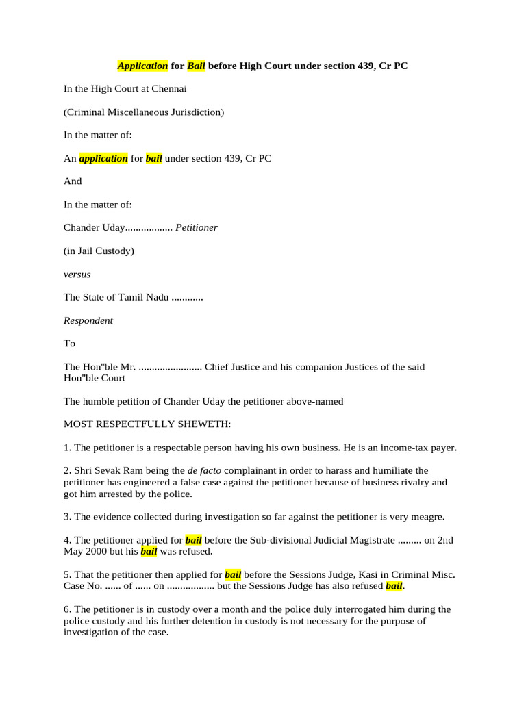 High Court Bail Applications Overview | PDF | Bail | Arrest