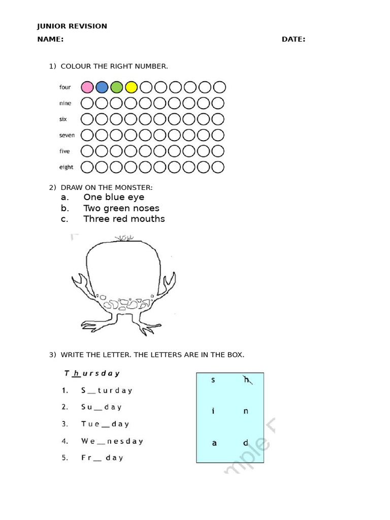 Junior Revision Activities Guide | PDF