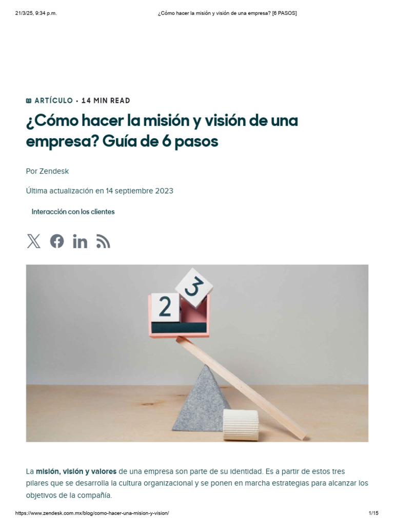 ¿Cómo Hacer La Misión y Visión de Una Empresa - (6 PASOS) | PDF ...