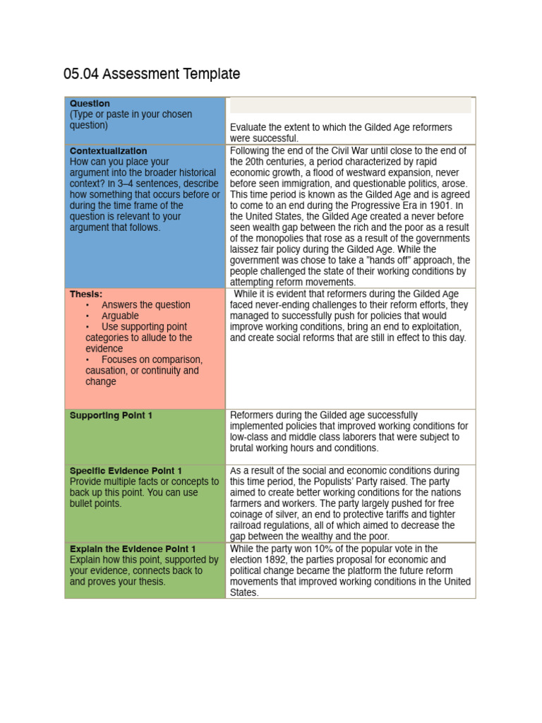 Lesson 5.04 Assessment APUSH | PDF | Competition Law | Poverty