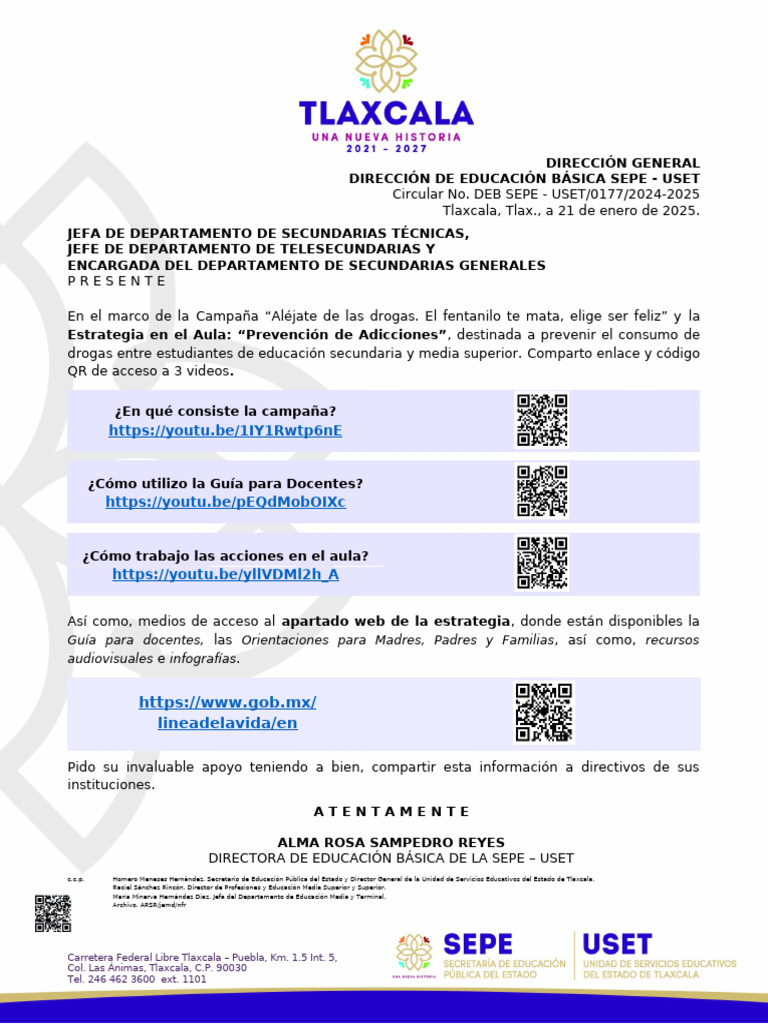 Circular No DEB SEPE - USET 0177 2024 2025 - 3 Videos - Estrategia en ...