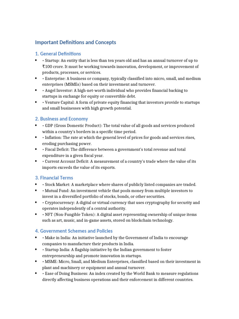 Key Business and Financial Terms Explained | PDF