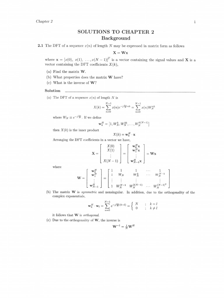 Solution Manual of Statistical Digital Signal Processing Modeling ...