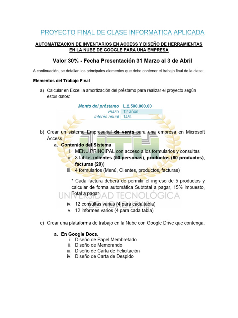 Proyecto Final Informática Aplicada | PDF | Software | Informática