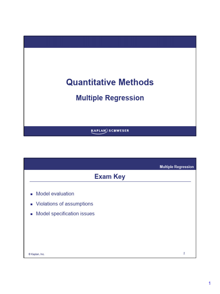 Quant_Multiple_Regression_2024_Masterclass_CFA_L2 | PDF | Errors And Residuals | Autocorrelation