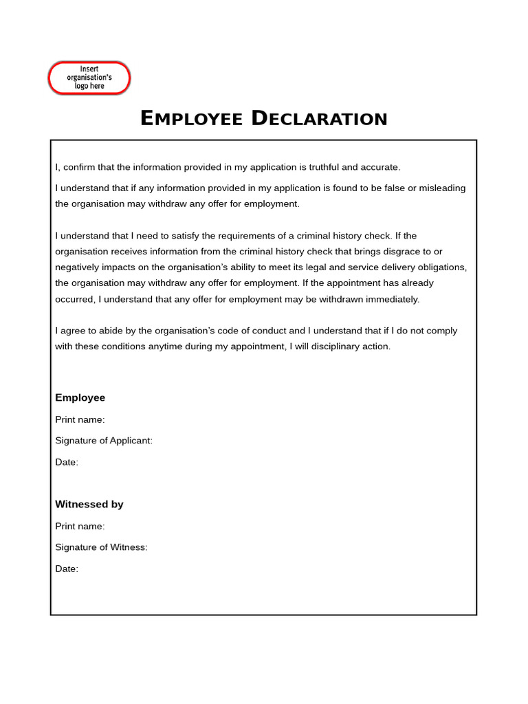 Employment Declaration | PDF