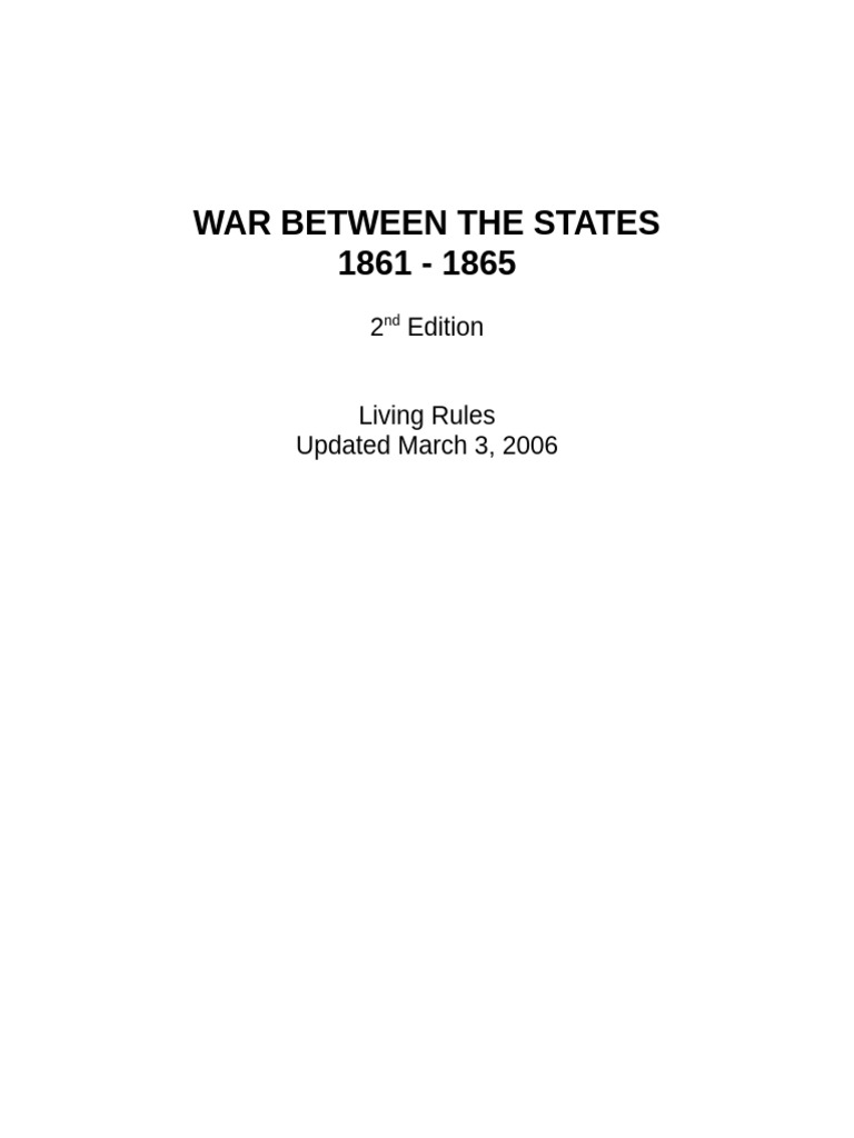 War Between The States 2nd Edition ERules | PDF | Division (Military ...