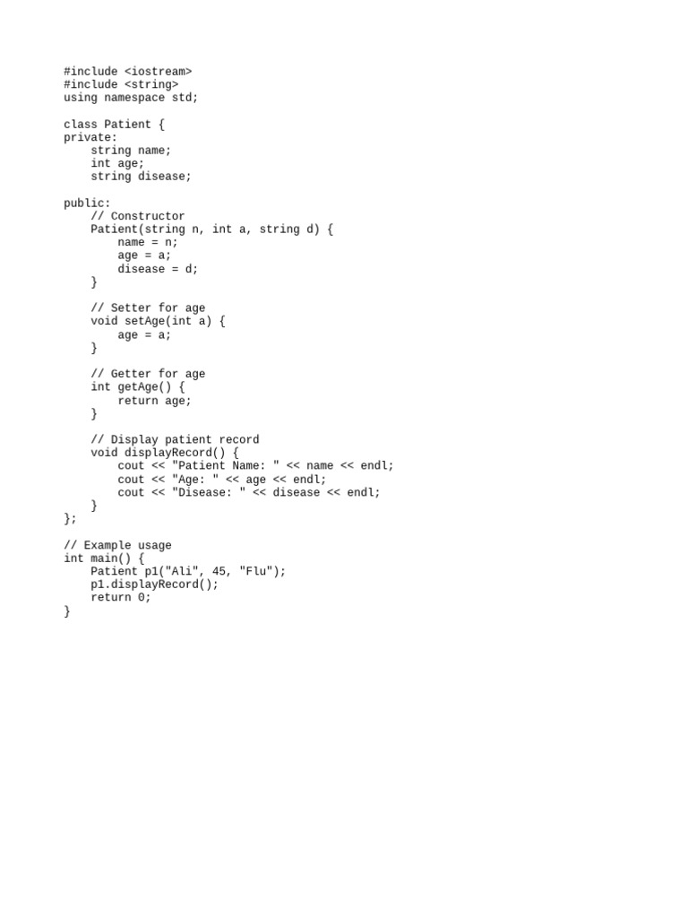Patient Class UML Assignment | PDF