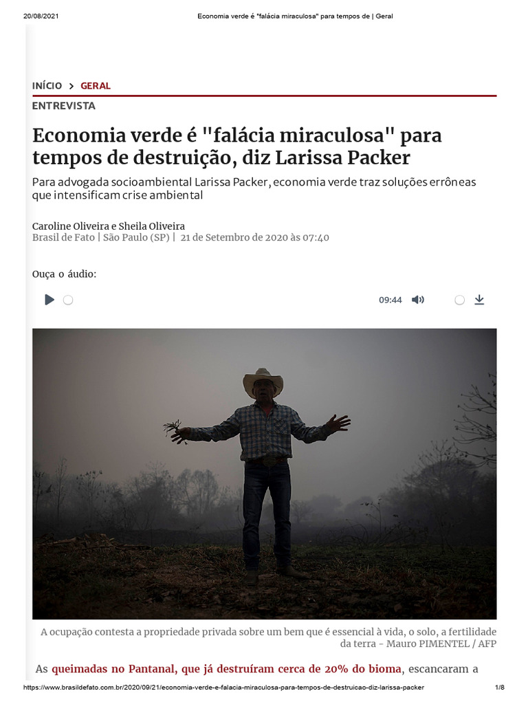 Texto 2 - Oliveira - Oliveira - Economia Verde Ã© - Falã¡cia Miraculosa - para Tempos de - Geral ...