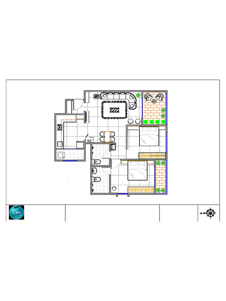 2bhk Furniture Layout Opt 2 | PDF | Interior Design | Home