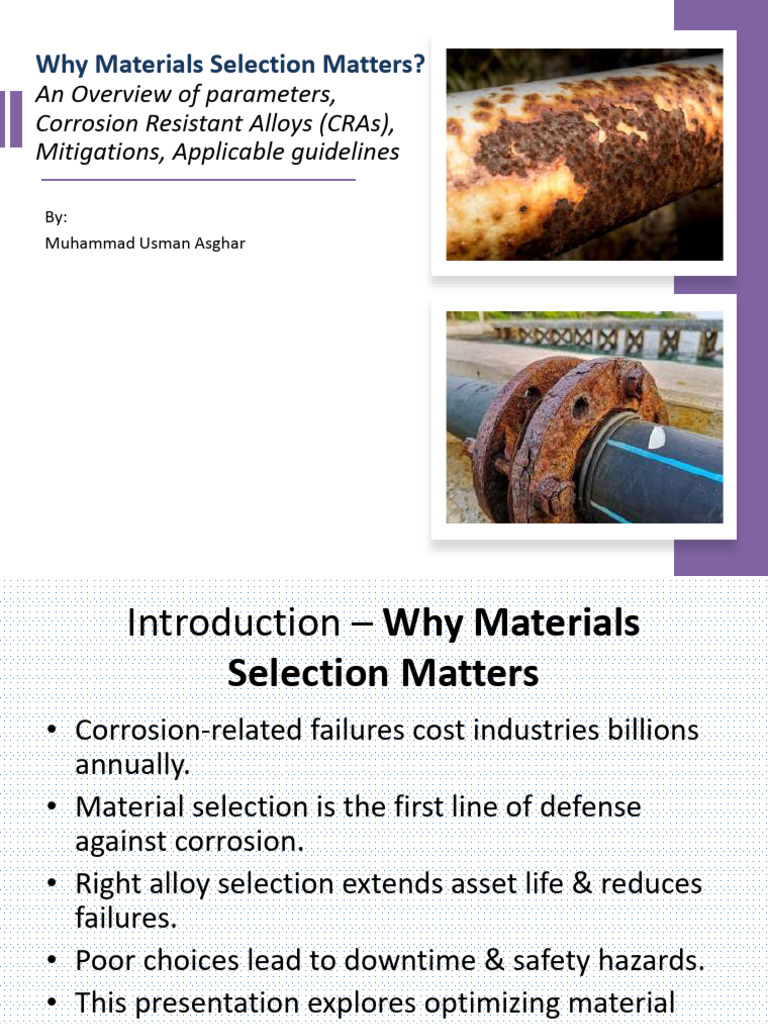Importance of Material Selection in Corrosion | PDF | Corrosion ...