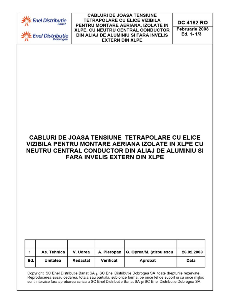 Cabluri Cu Elice Vizibila Enel | PDF