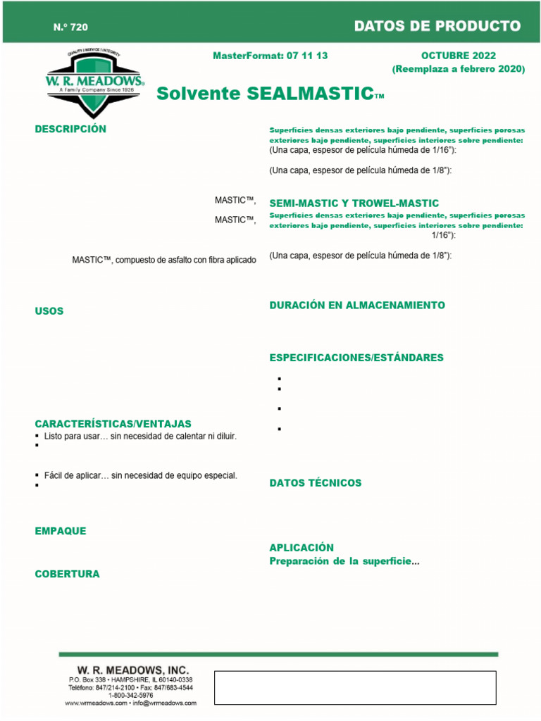 Sealmastic 2 | PDF | Hormigón | Sustancias químicas
