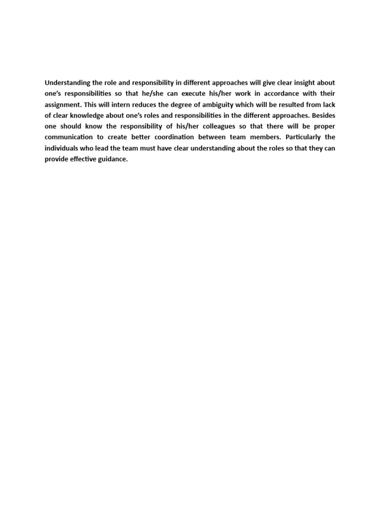 Essay About Roles and Responsibilities | PDF