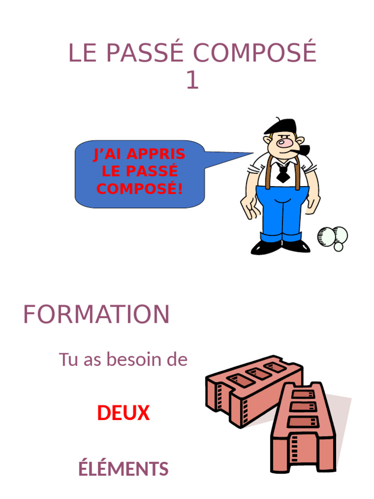 Passé Composé PPT Son | PDF | Cuisine