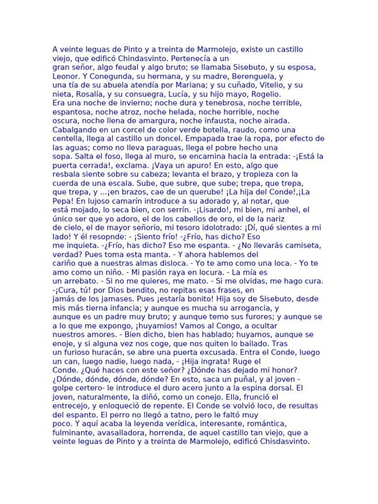 A Veinte Leguas de Pinto y A Treinta de Marmolejo | PDF