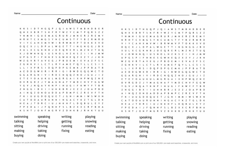 Wordsearch Continuous 2 | PDF
