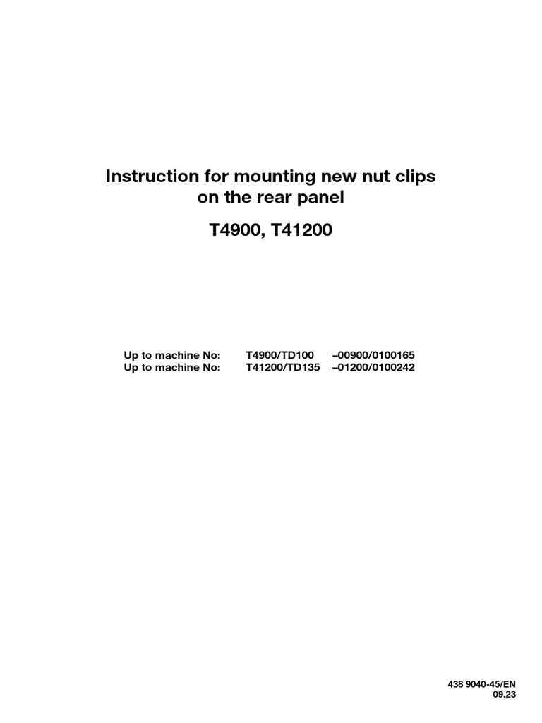 IN - Mounting New Nut T4900, T41200 | PDF