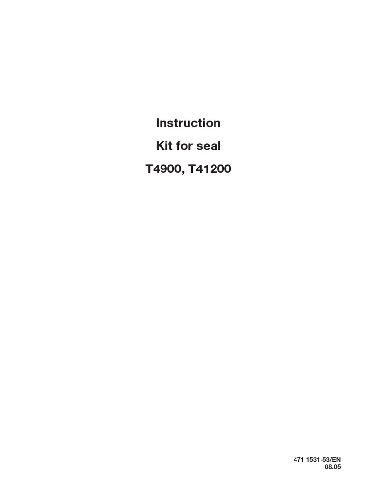 IN - Kit For Seal T4900, T41200 | PDF | Door | Manufactured Goods