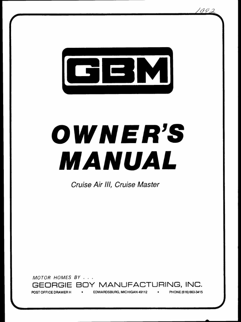 RV Owners Manual | PDF