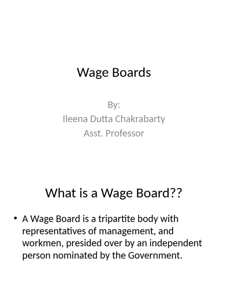 Wage Boards | PDF