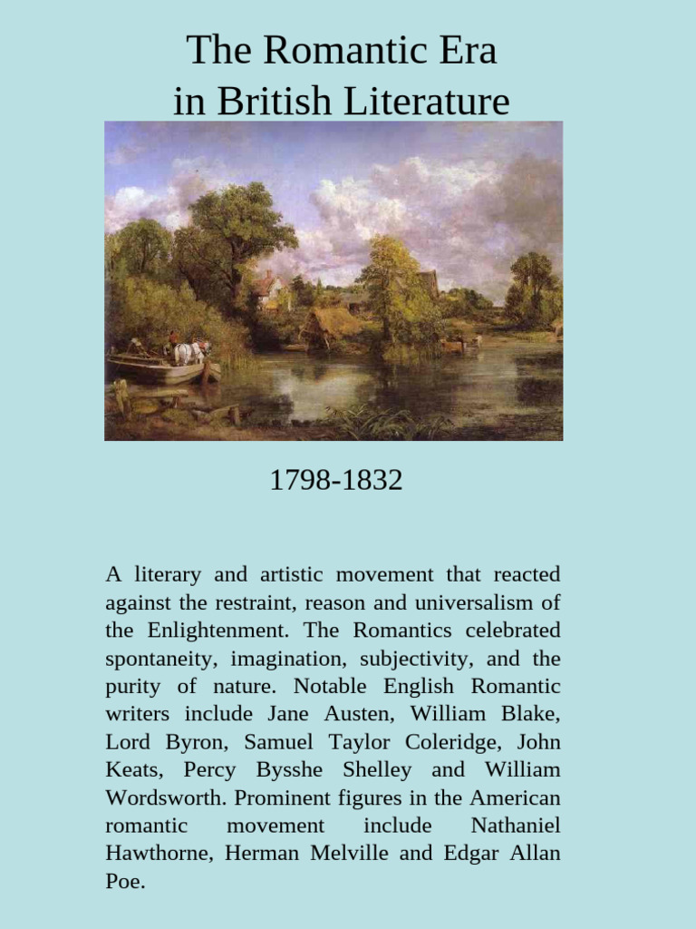 Romanticism in England | PDF | Romanticism | John Keats