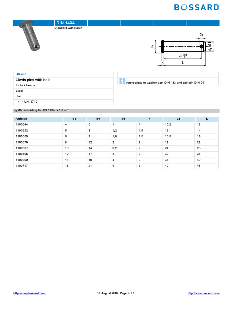 DIN 1434 Standard Overview | PDF