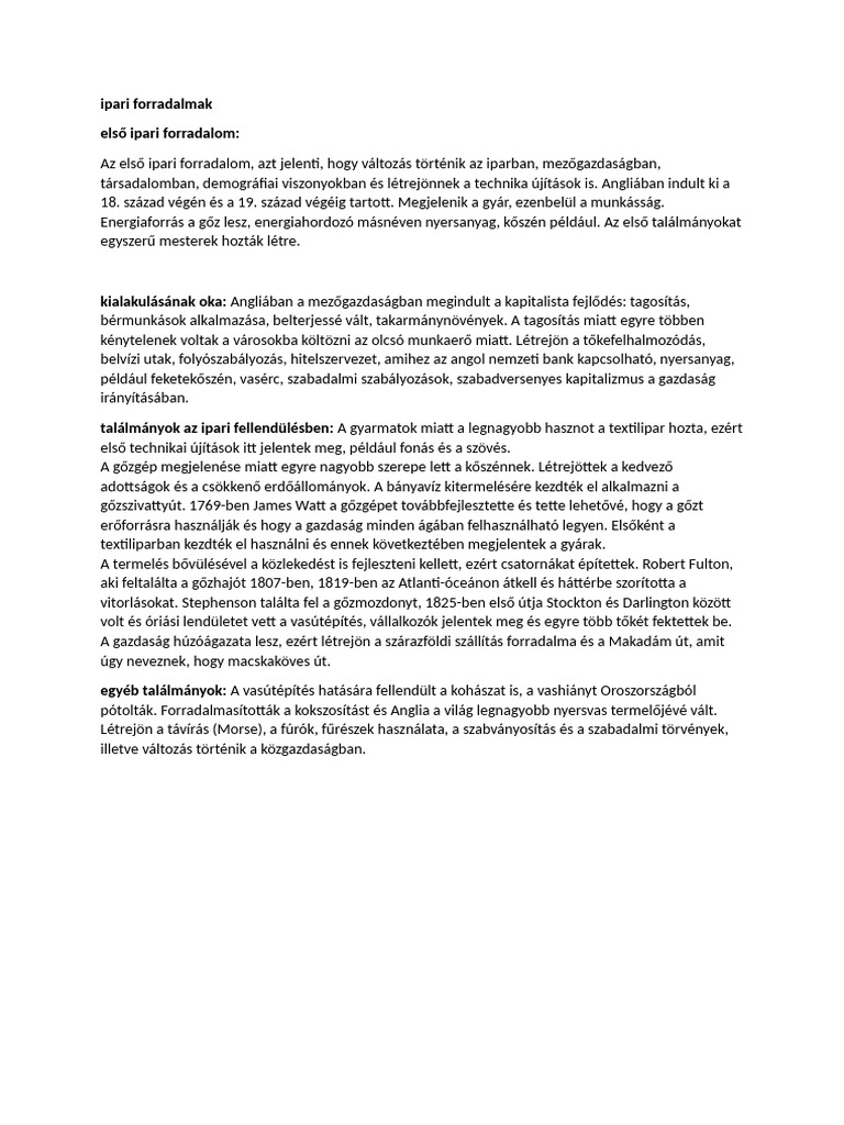 Első Ipari Forradalom | PDF