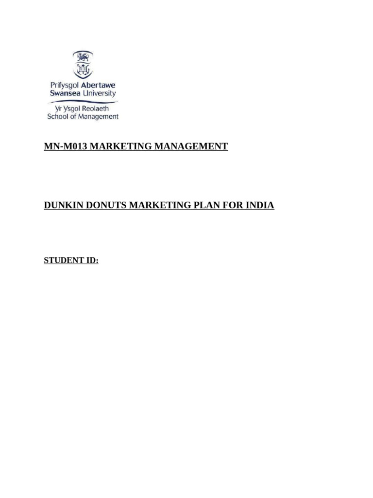 Dunkin Donut Marketing Plan Revised | PDF | Doughnut | Marketing