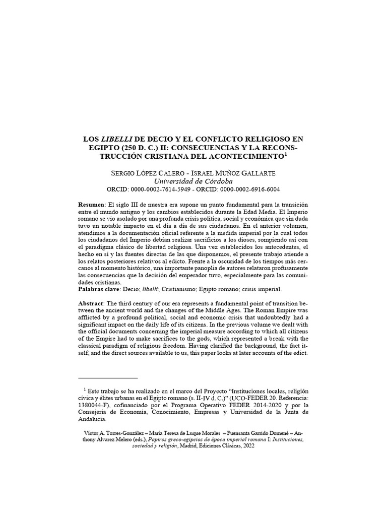 Los Libelli de Decio y El Conflicto Reli-2 | PDF | imperio Romano | Roma antigua