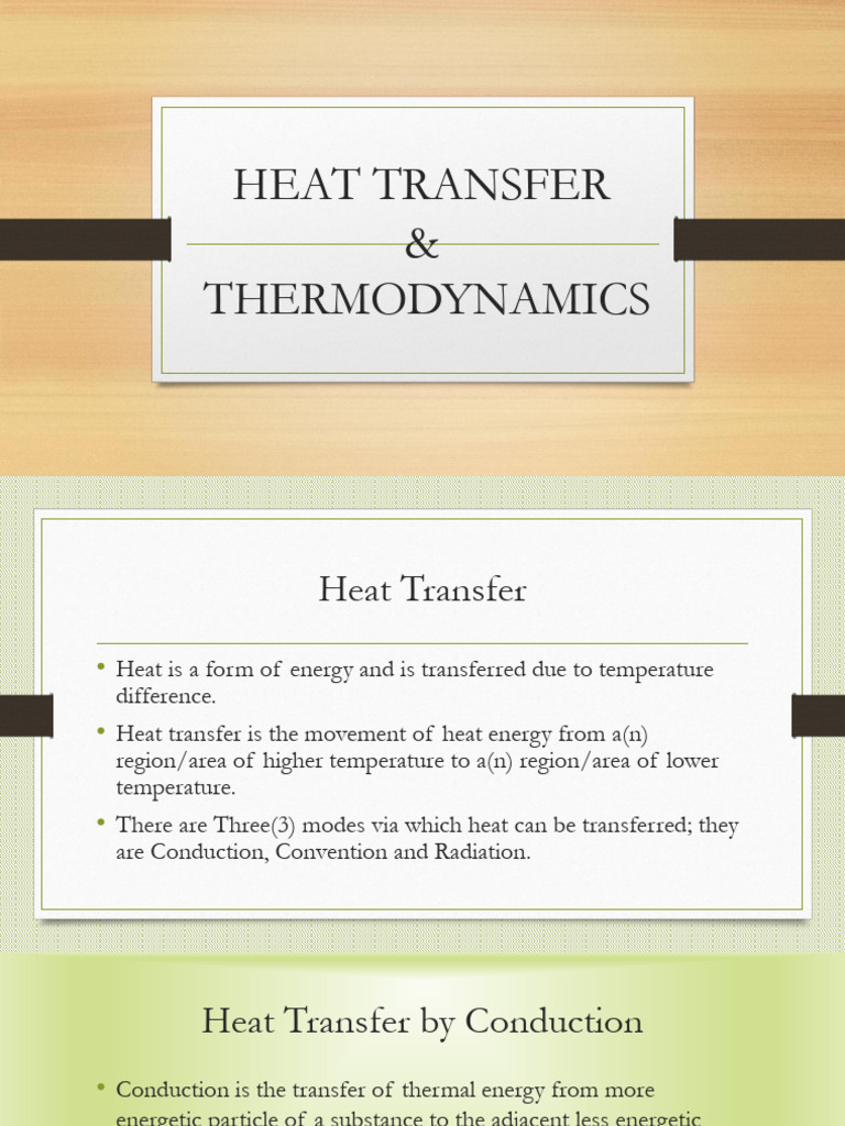 Heat Transfer and Thermodynamics Overview | PDF | Heat Transfer | Heat