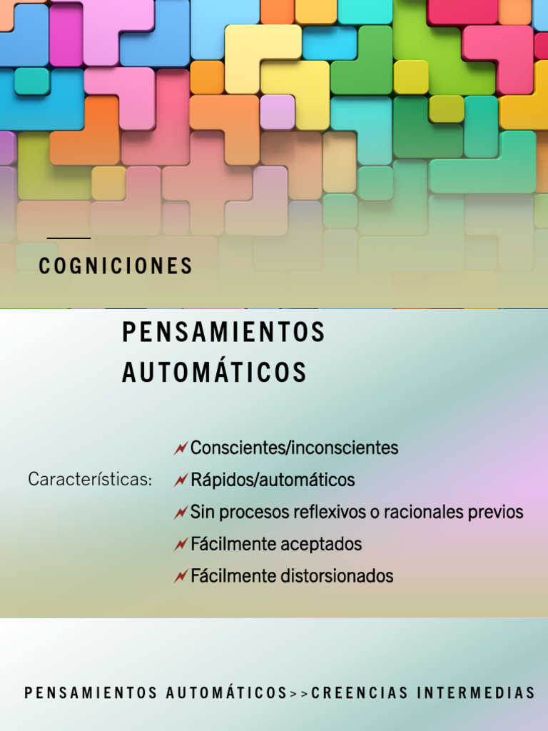 Cogniciones y Creencias Automáticas | PDF
