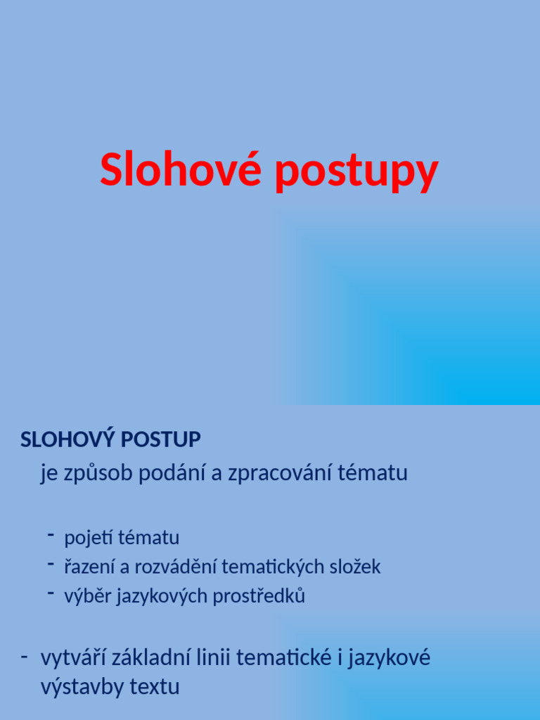 Slohové Postupy | PDF