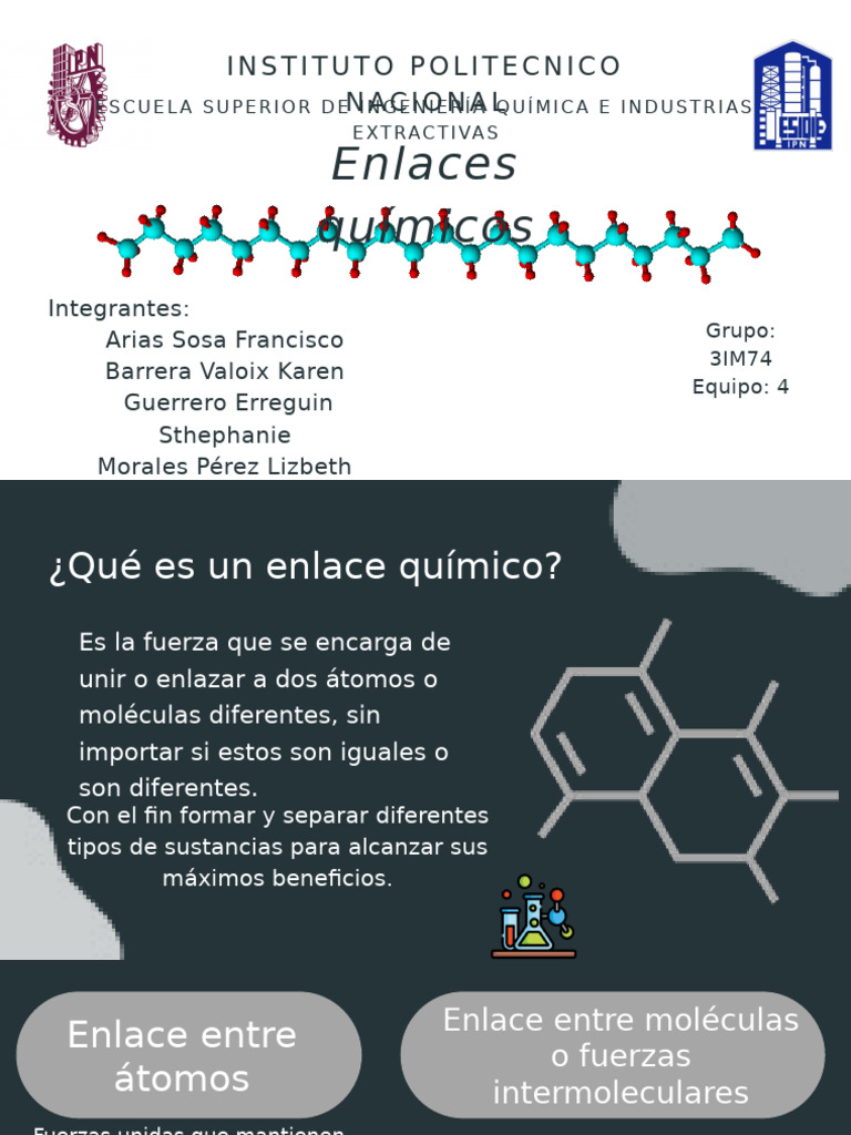 Tipos de Enlaces Químicos Explicados | PDF | Enlace químico | Polaridad ...