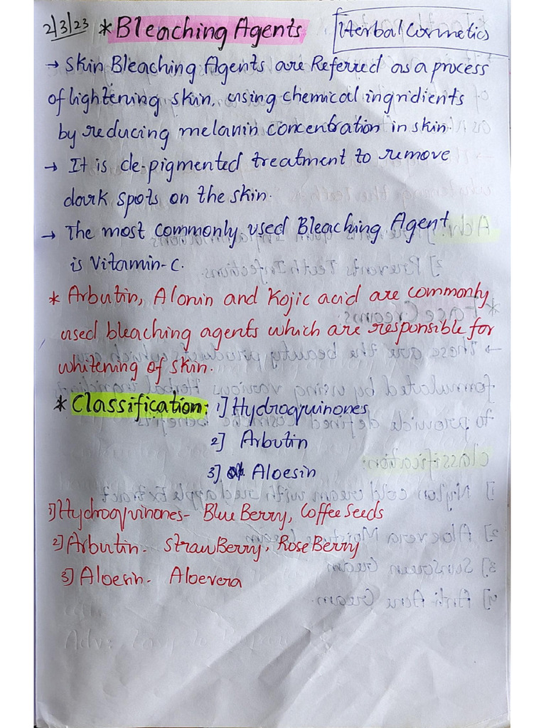 Bleaching Agents - 20250324 | PDF