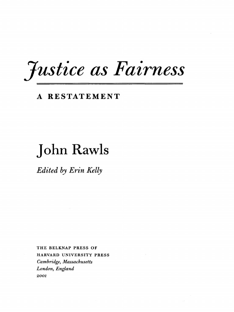 Justice as Fairness - A Restatement (John Rawls) | PDF | Justice ...