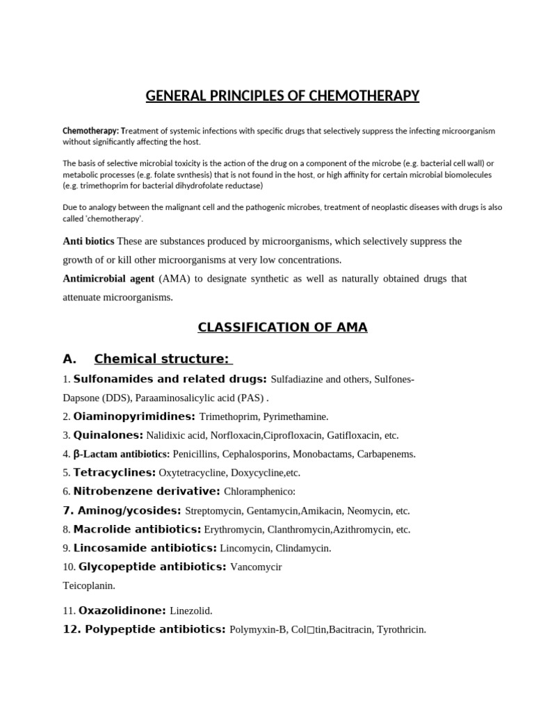 Principles of Chemotherapy and Antimicrobials | PDF | Antimicrobial ...