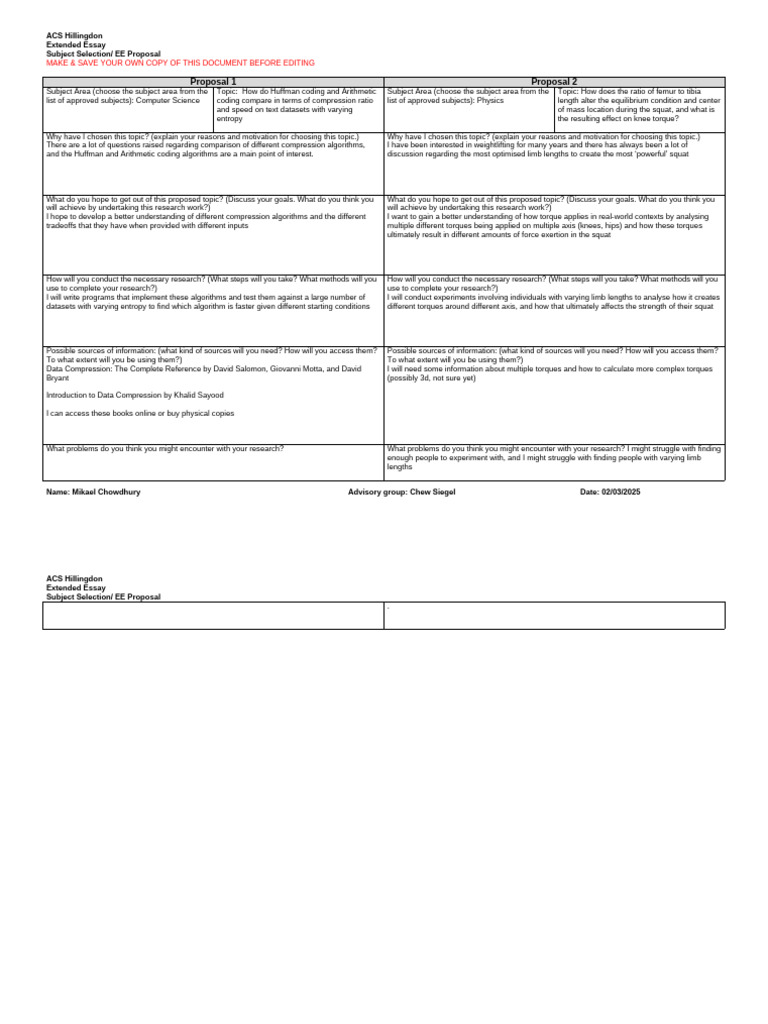 Extended Essay Proposals: CS & Physics | PDF | Data Compression ...