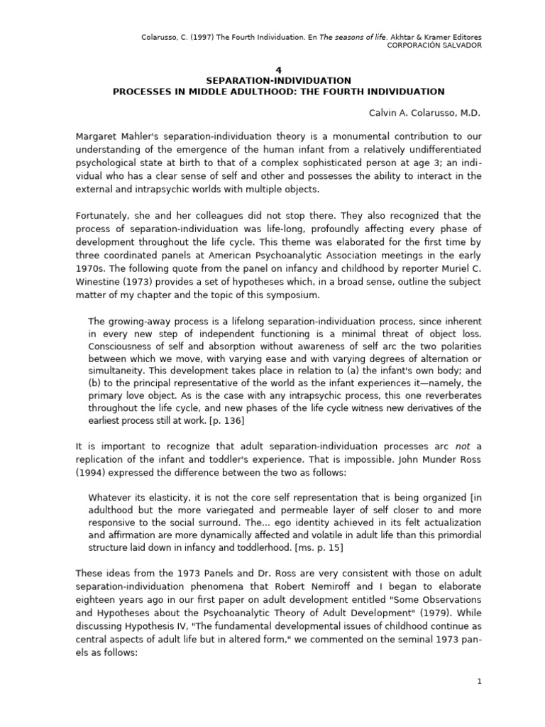 Akhtar y Kramer (Colarusso) | PDF | Psychoanalysis | Grandparent