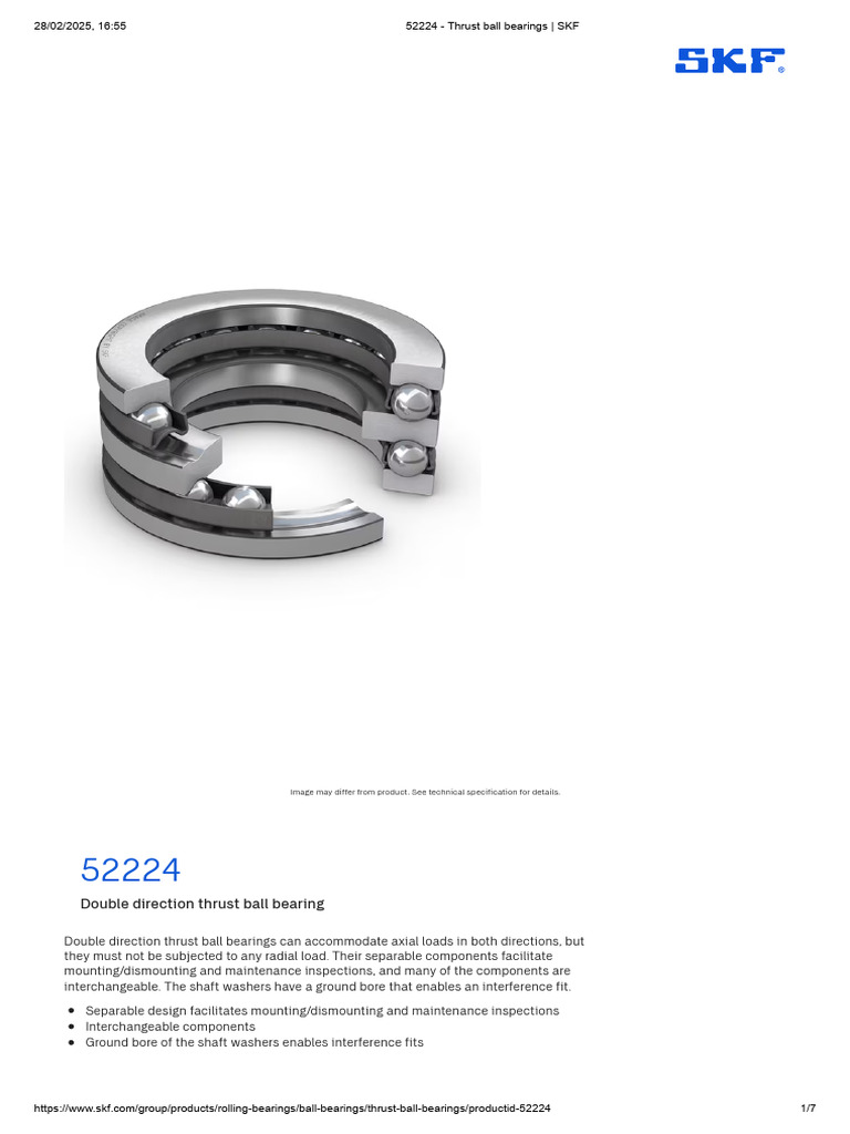 Thrust Ball Bearings - SKF | PDF | License | Bearing (Mechanical)