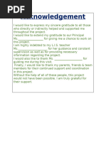 Acknowledgement For Bio Project | PDF
