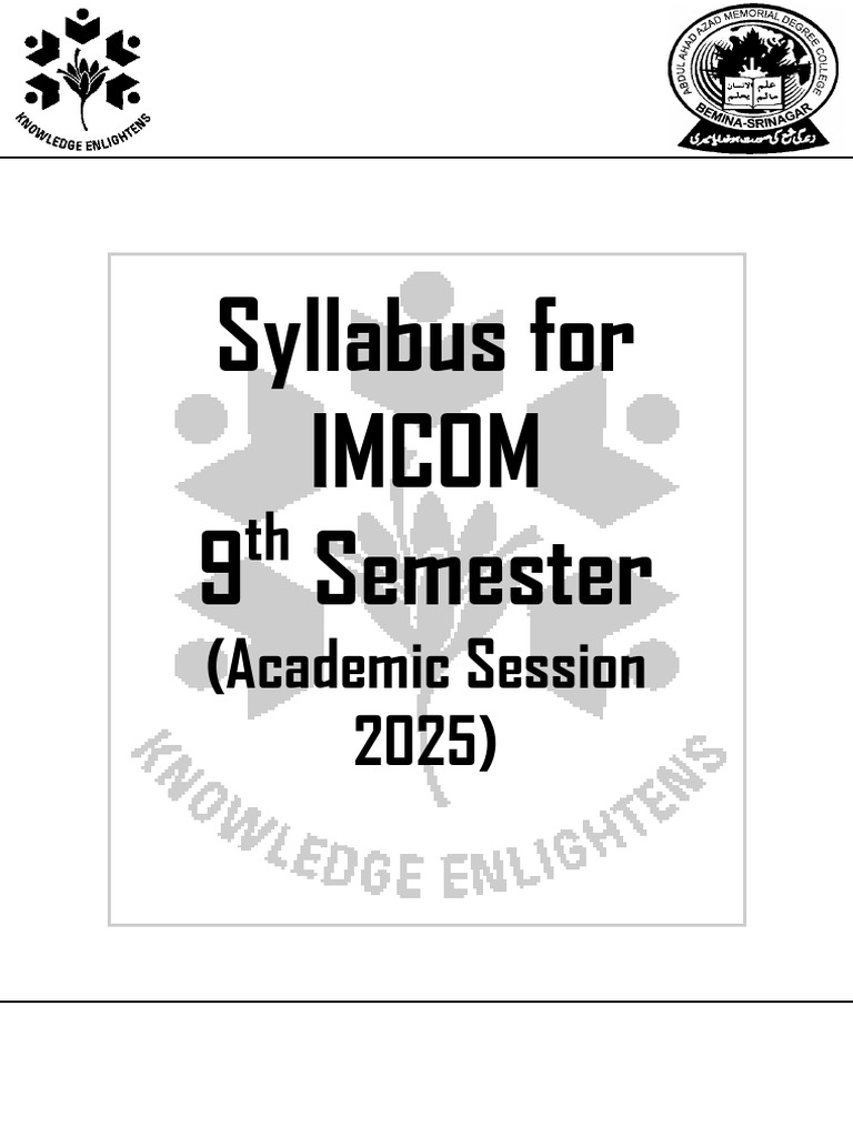 IMCOM 9th Semester Course Syllabus | PDF | Strategic Management | Marketing