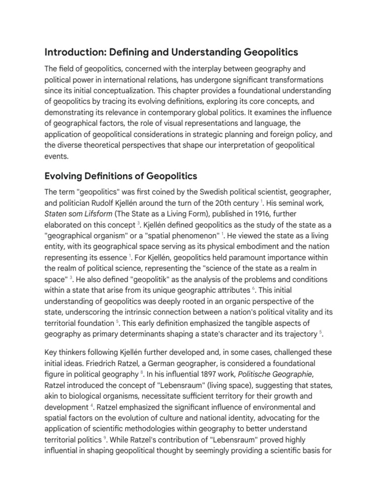 1 - Geopolitics - Definition and Understanding | PDF | Geopolitics