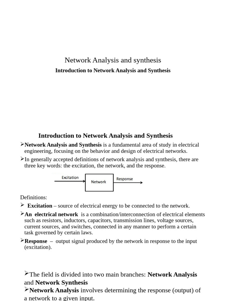 Network Analysis and Synthesis | PDF | Electrical Network | Network ...